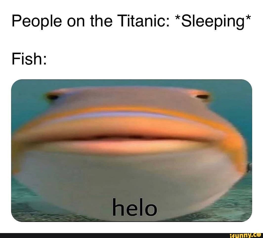 People on the Titanic: *Sleeping* Fish: - iFunny