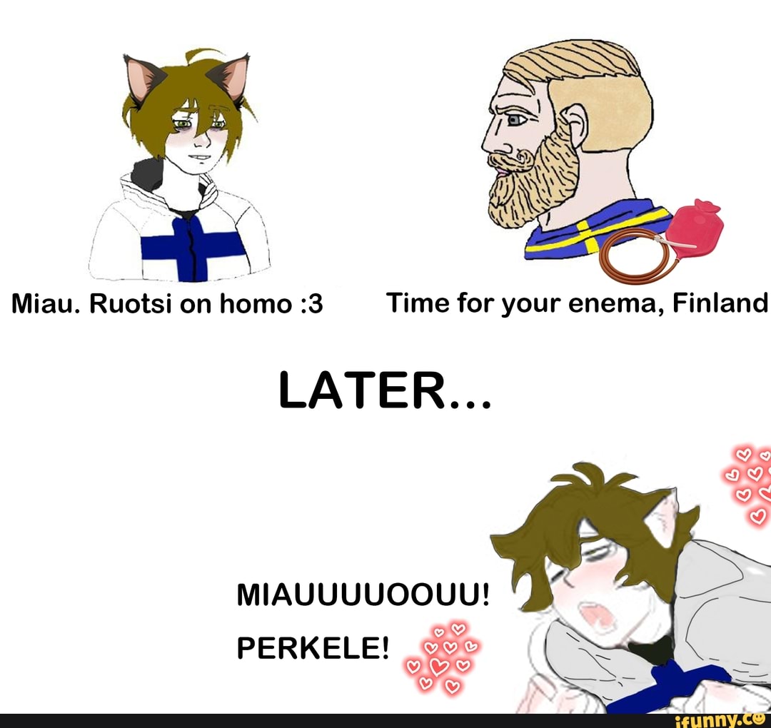 Miau. Ruotsi on homo :3 Time for your enema, Finland LATER ...