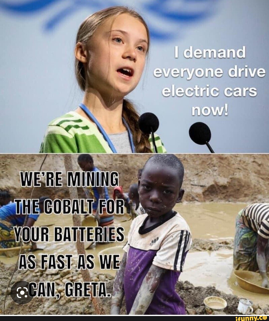 Demand everyone drive electric cars now! - iFunny