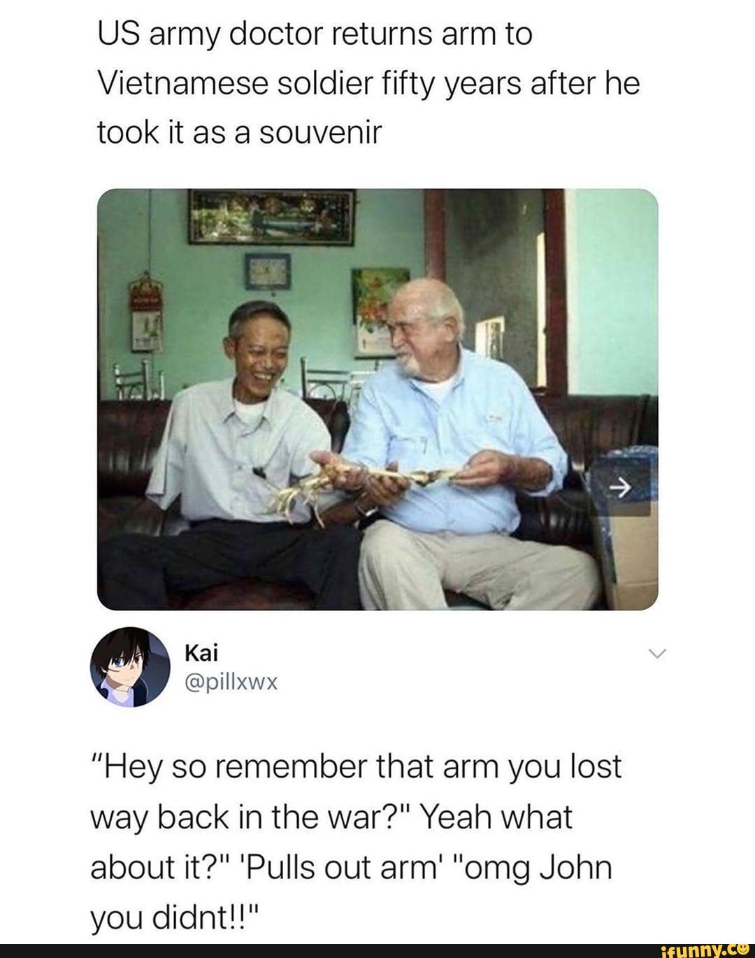 US army doctor returns arm to Vietnamese soldier fifty years after he ...