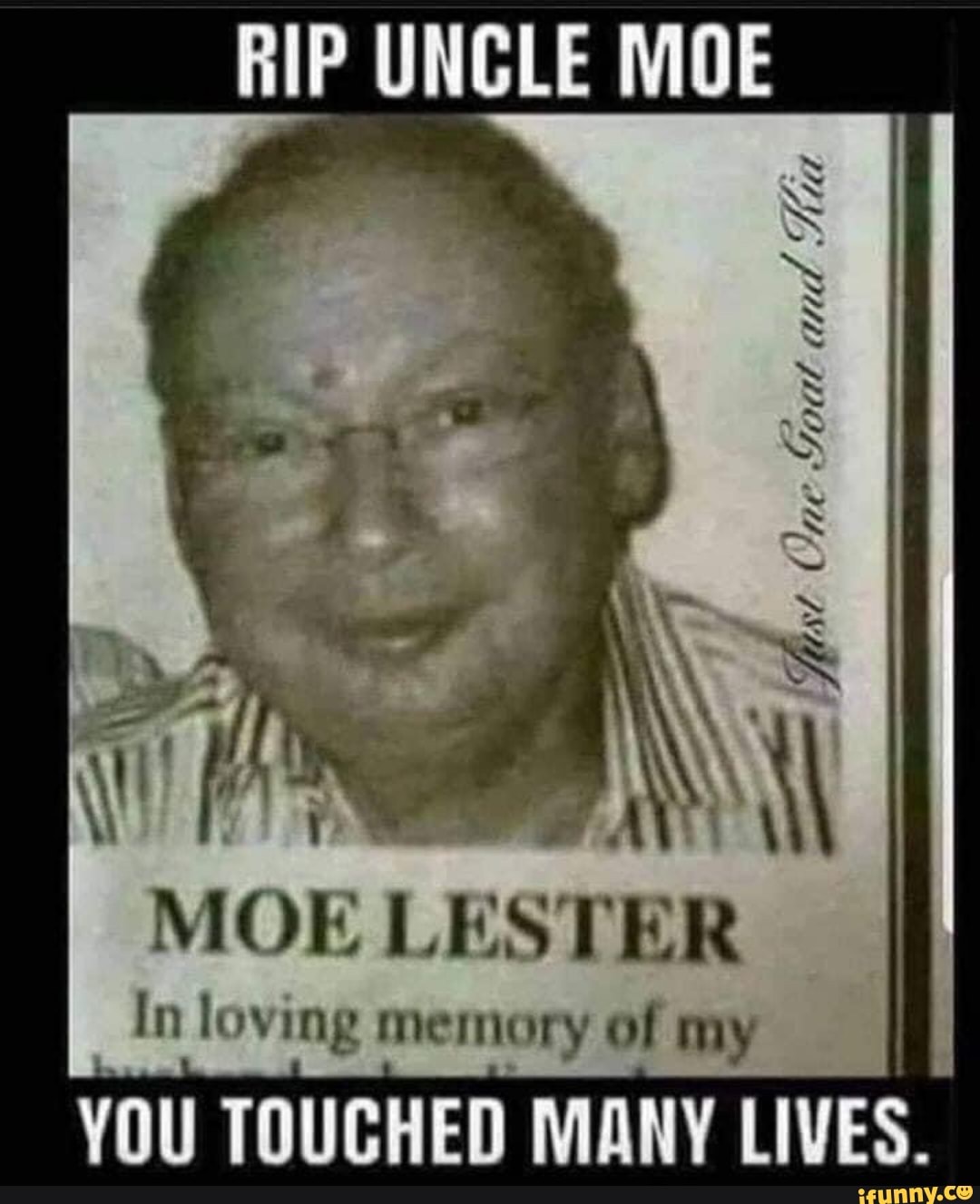 RIP UNCLE MOE SS BS SS = fut ( MOE LESTER In loving memory of my YOU ...