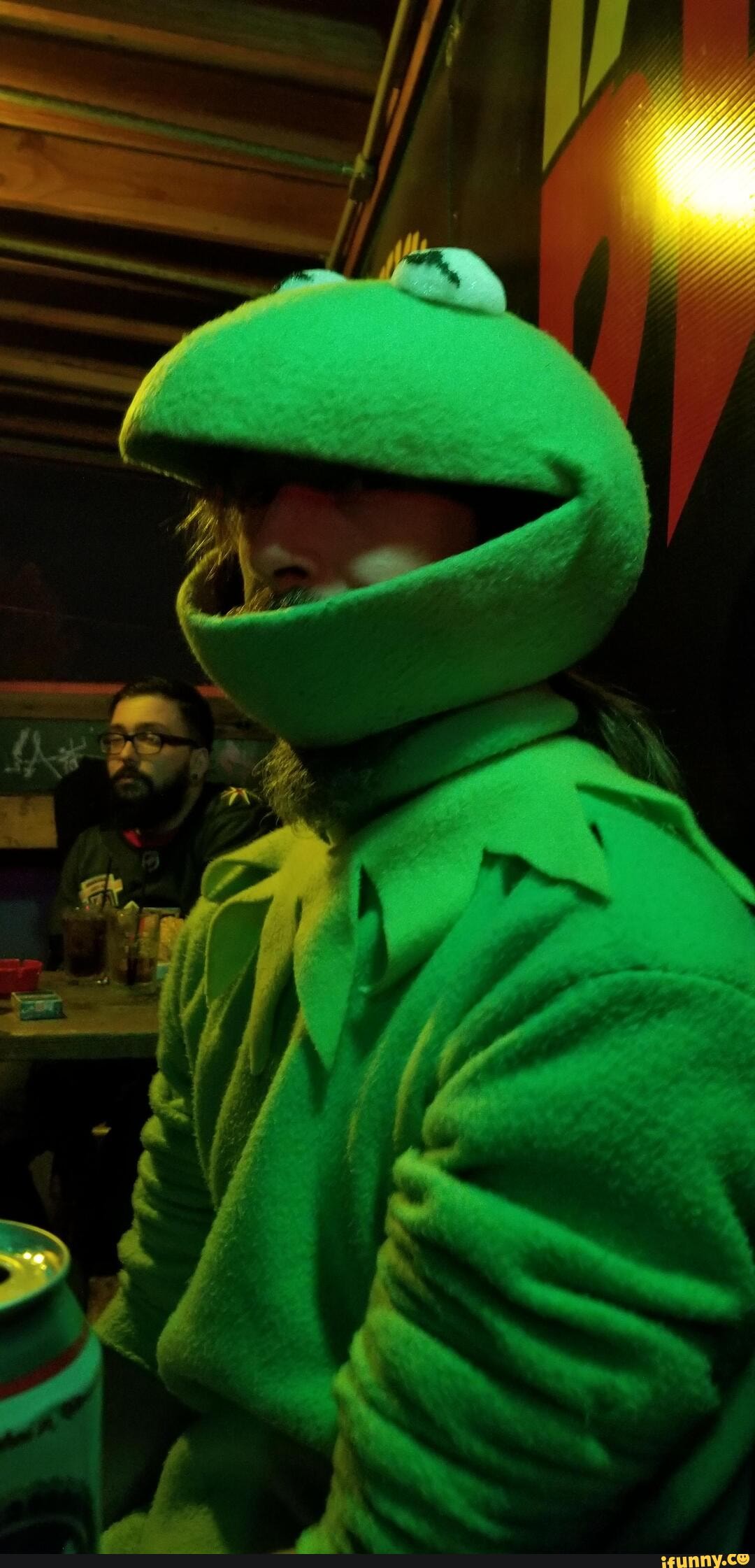 Paper mache and green felt and 1 Styrofoam ball. I give you spoopy ...