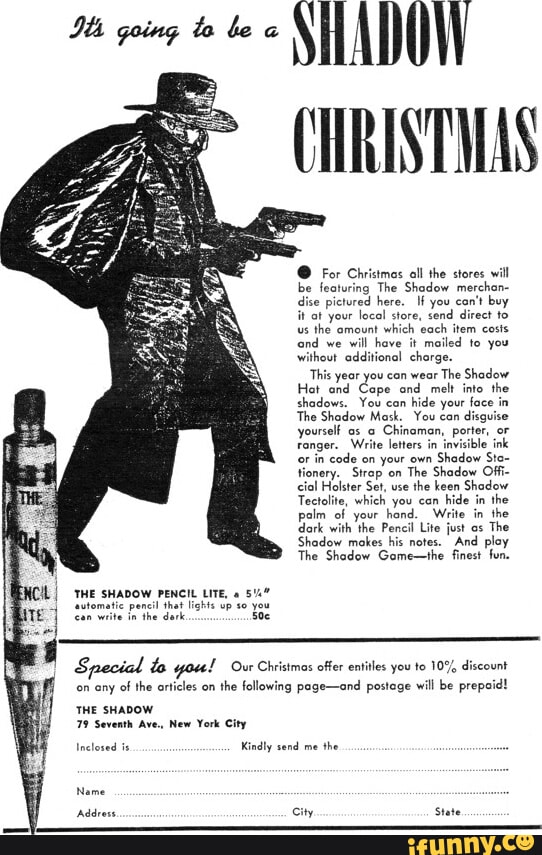 Going to be SHADOW CHRISTMAS For Christmas all the stores, will be ...