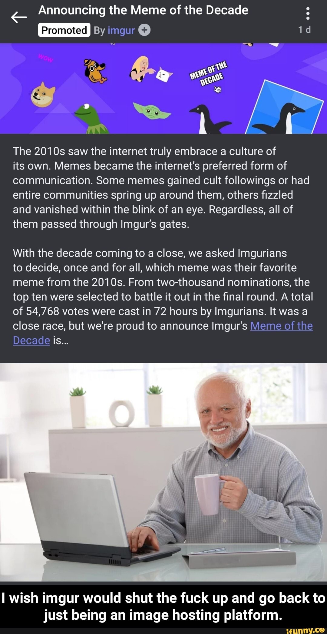 E Announcing the Meme of the Decade M AD The 2010s saw the internet ...