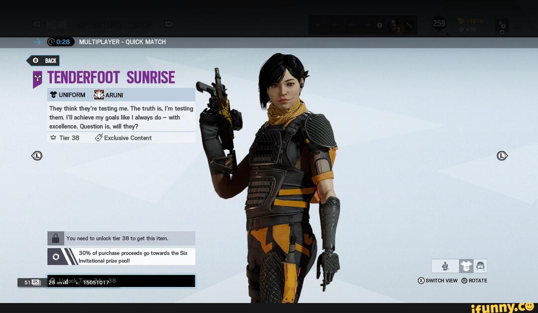 I MULTIPLAYER - QUICK MATCH TENDERFOOT SUNRISE BACK UNIFORM aRUNI They ...