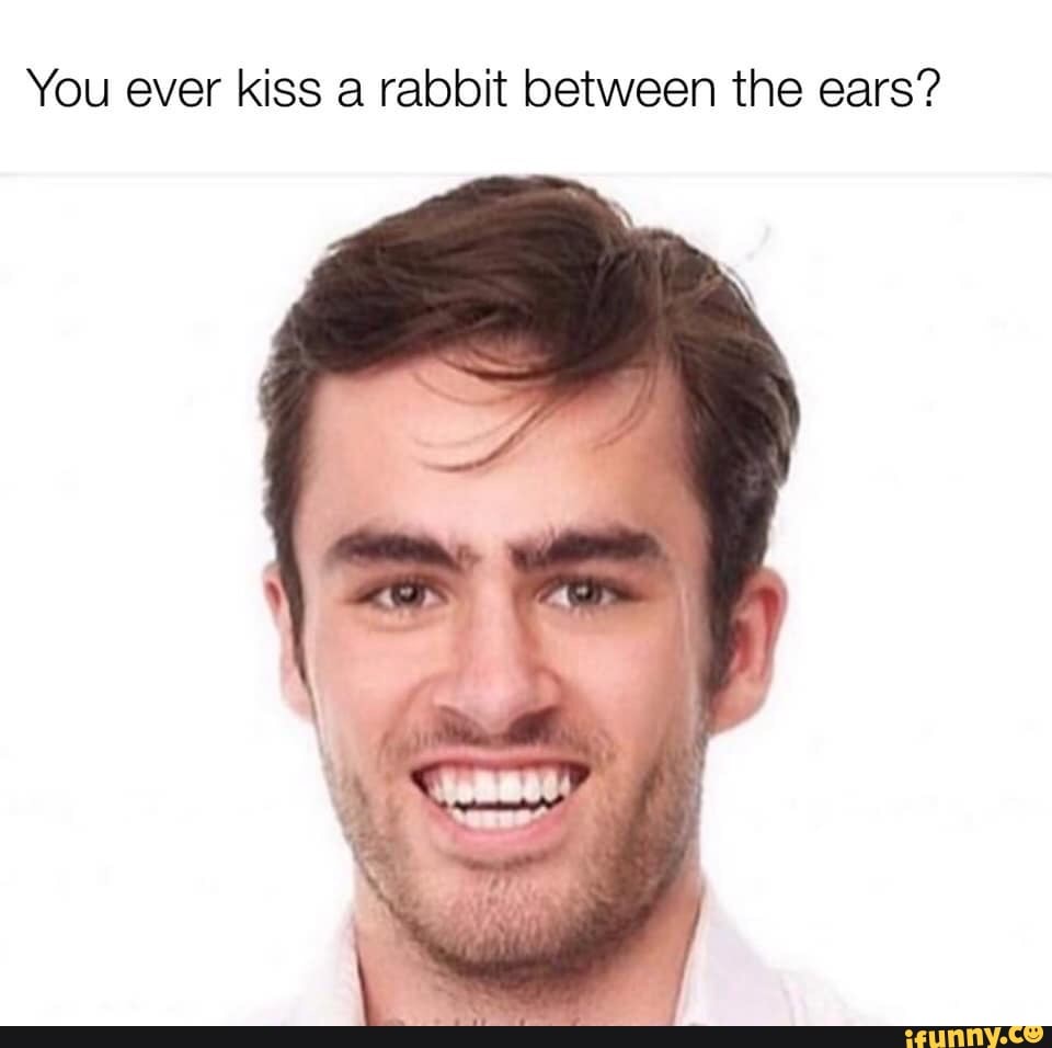 You ever kiss a rabbit between the ears? - iFunny