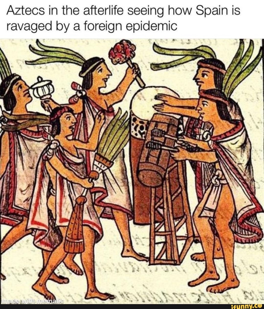 Aztecs in the afterlife seeing how Spain is ravaged by a foreign ...