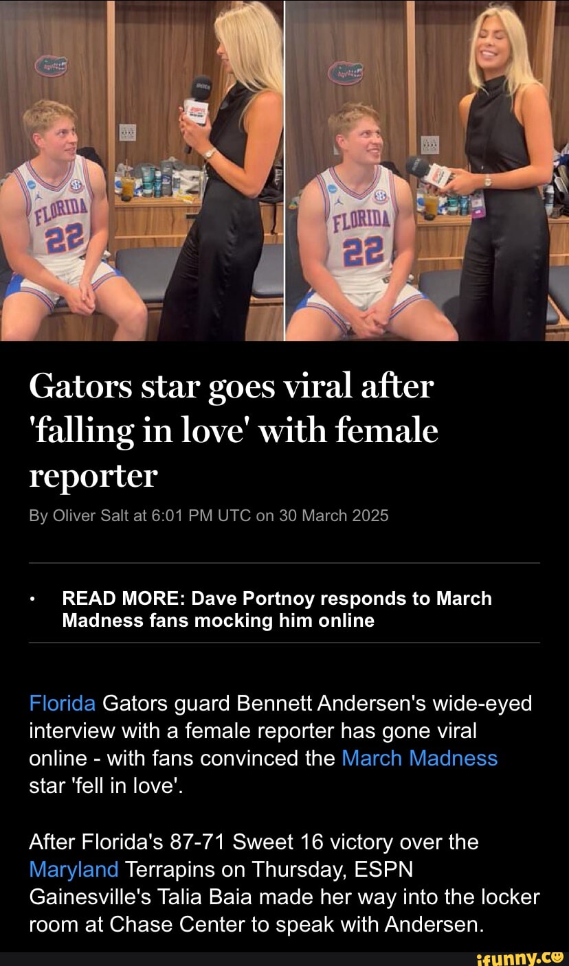 Gators star goes viral after 'falling in love' with female reporter By ...