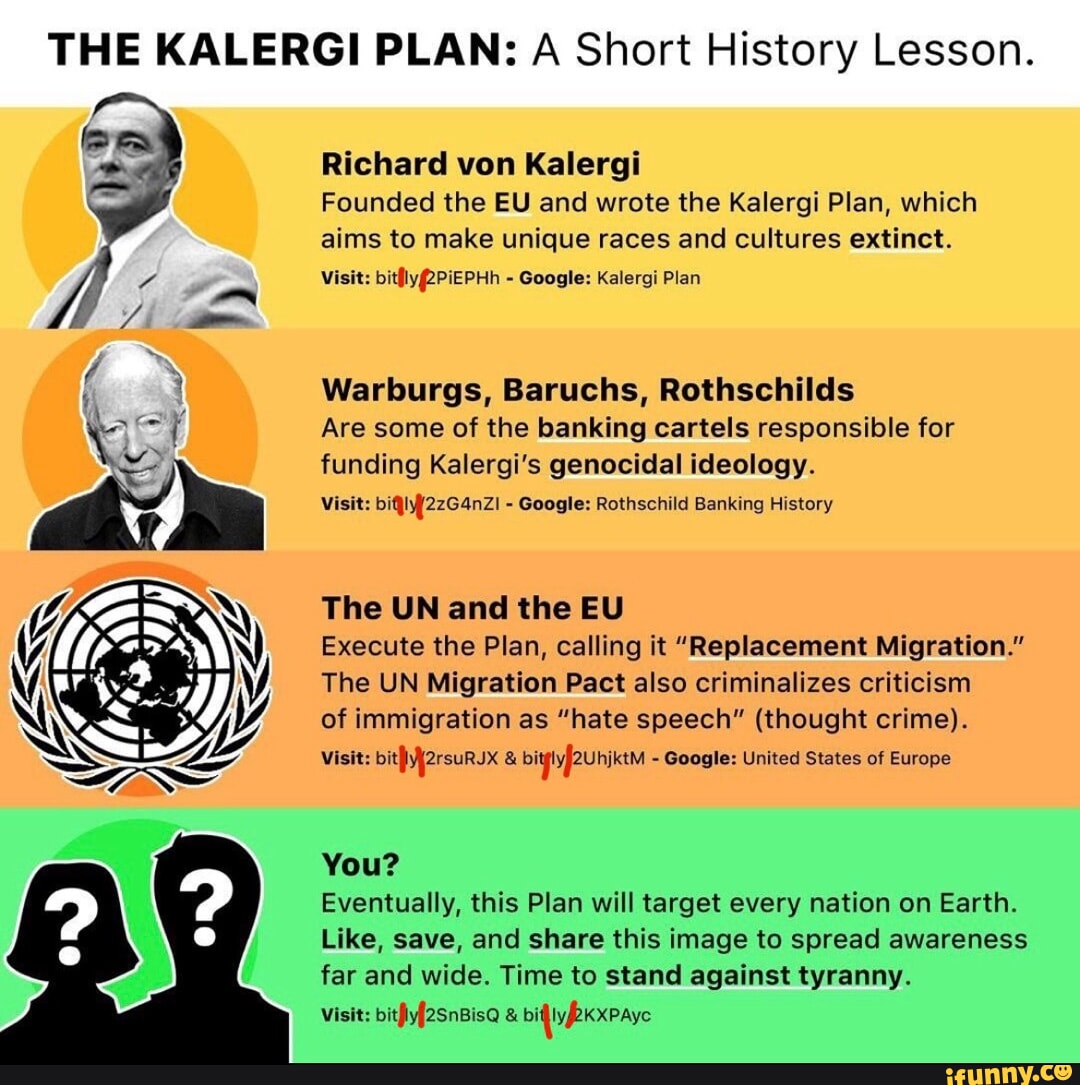 THE KALERGI PLAN: A Short History Lesson. Richard von Kalergi Founded the EU and wrote the ...