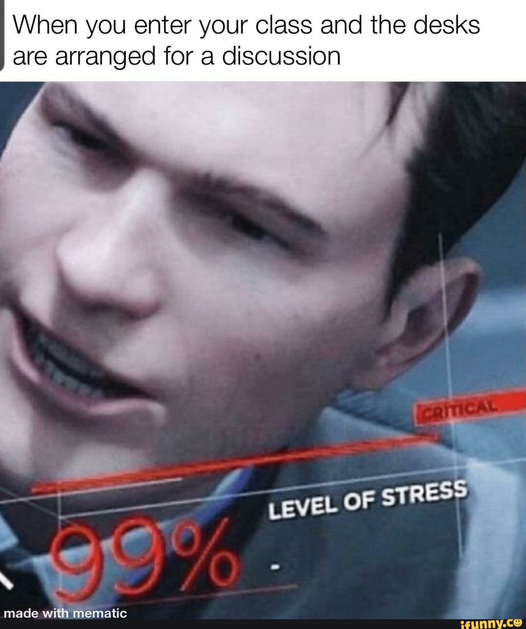 When you enter your class and the desks are arranged for a discussion ...