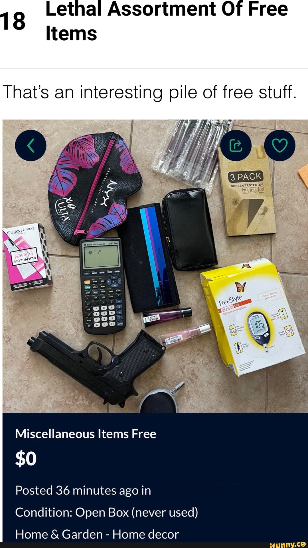 18 Lethal Assortment Of Free Items That's an interesting pile of free ...