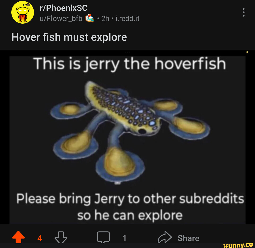 Hover fish must explore i.redd.it This is jerry the hoverfish Please ...