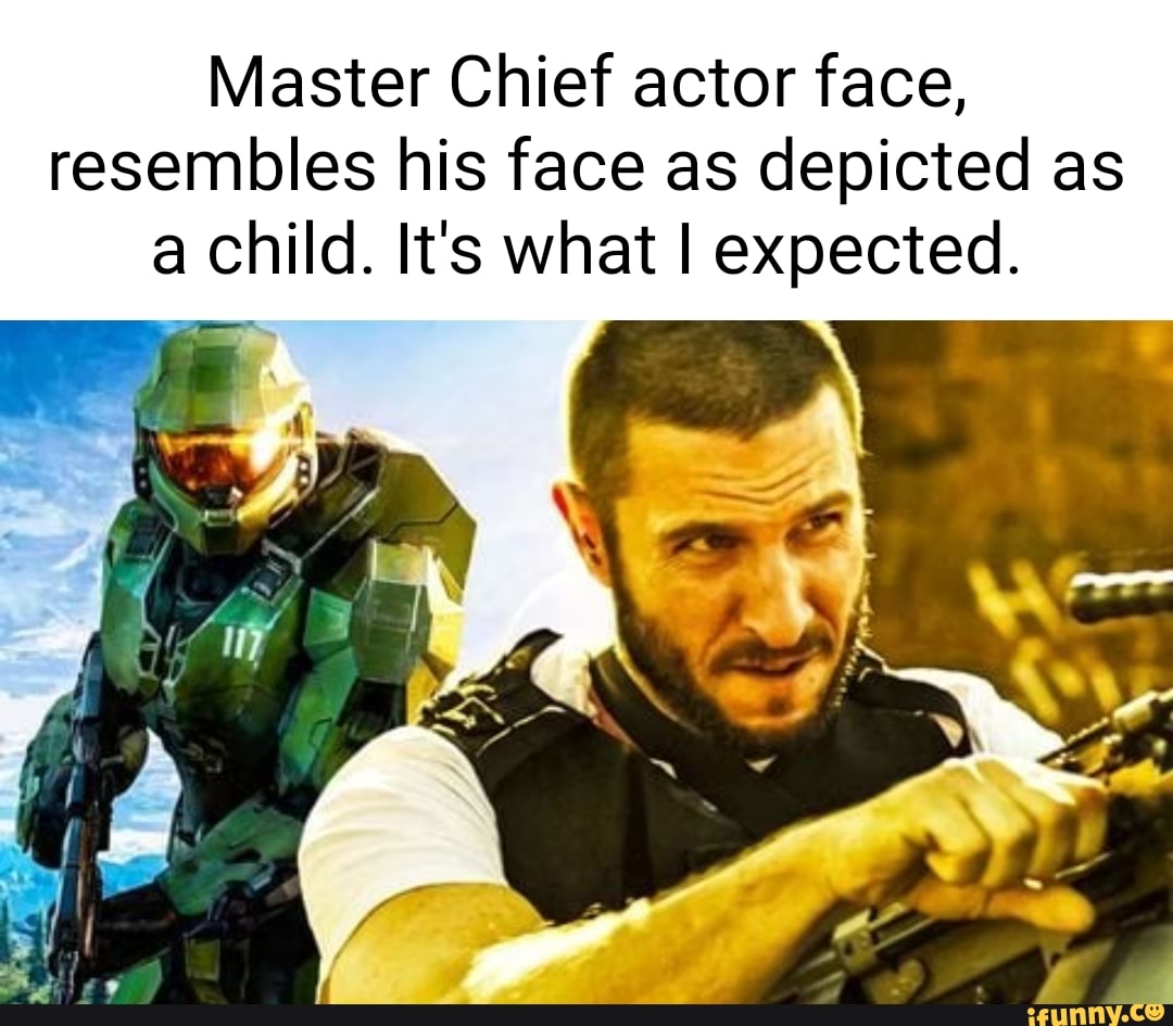Master Chief actor face, resembles his face as depicted as a child. It ...