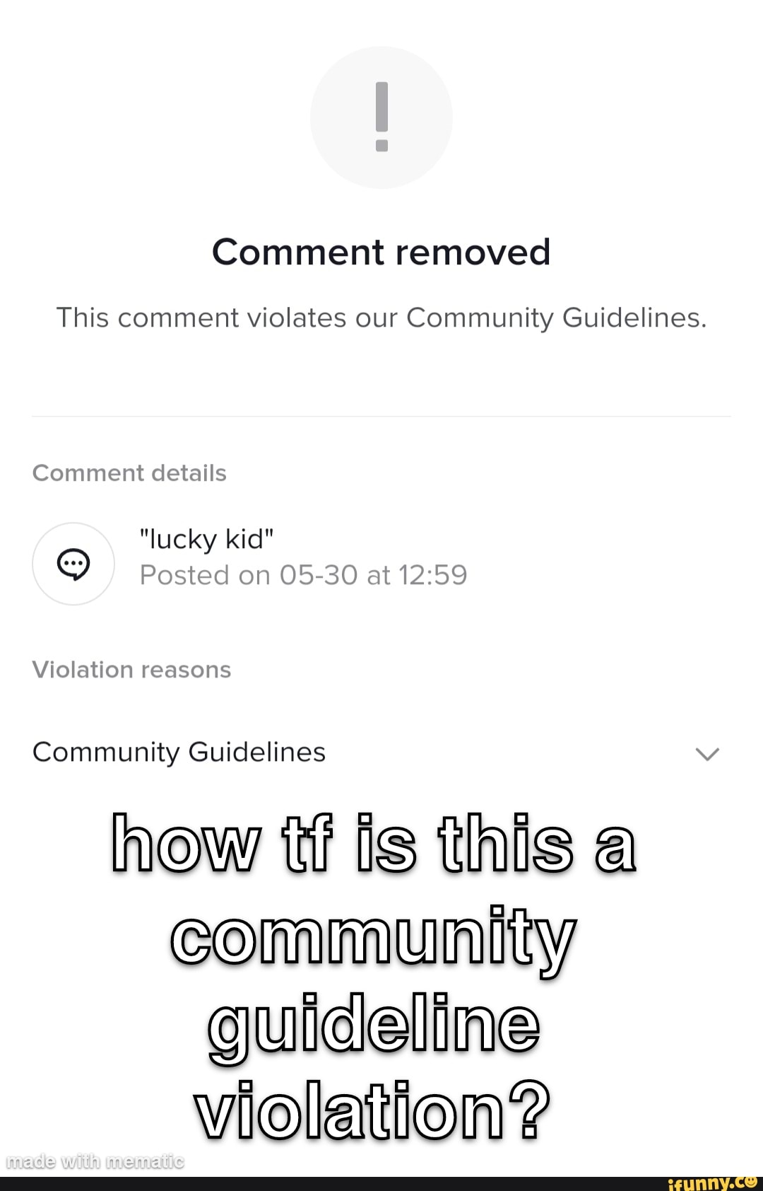 Comment removed This comment violates our Community Guidelines. Comment ...