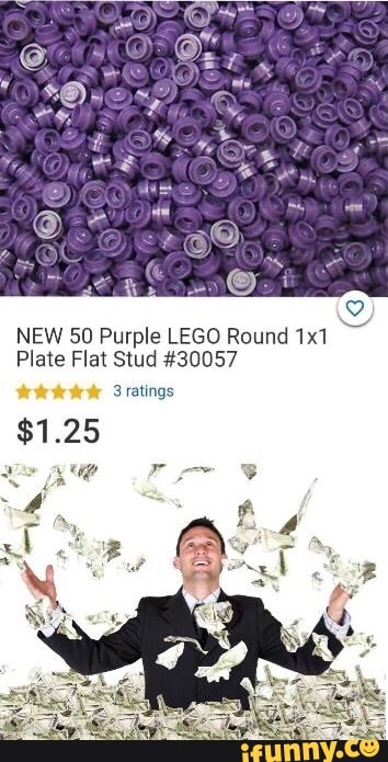NEW 50 Purple LEGO Round 1x1 Plate Flat Stud #30057 3 - iFunny