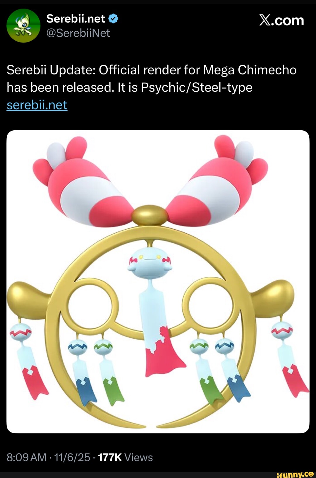 X.com Serebii Update: Official render for Mega Chimecho has been ...