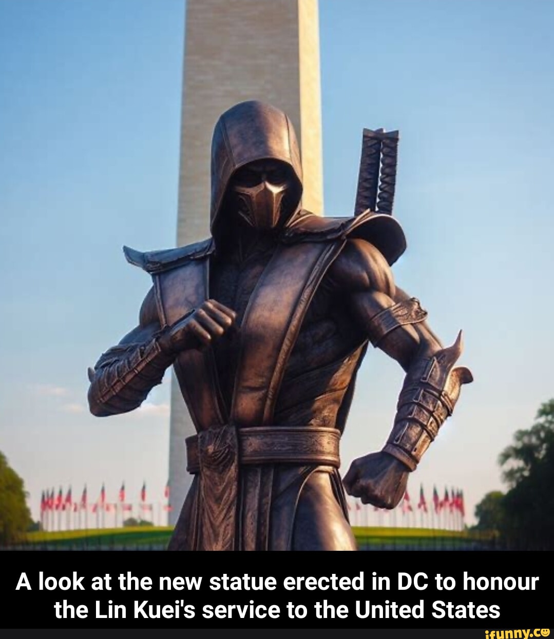 A look at the new statue erected in DC to honour the Lin Kuei's service ...