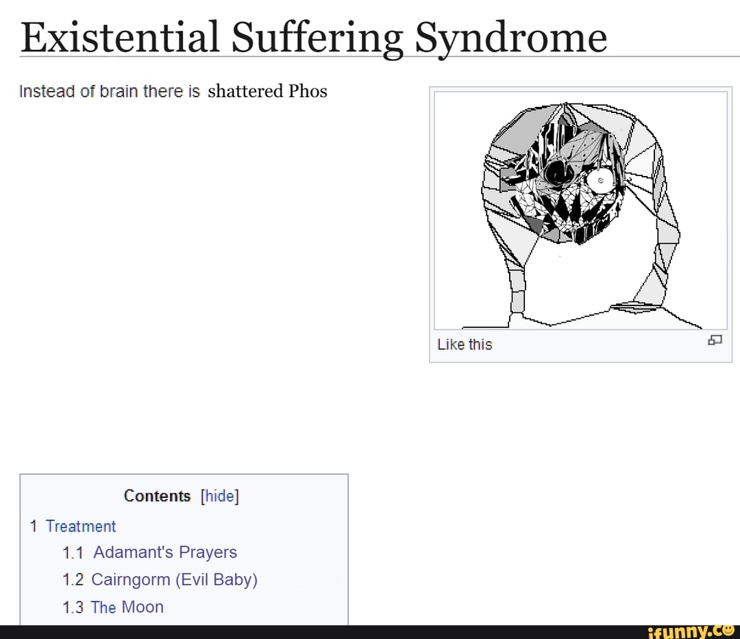 Existential Suffering Syndrome Instead of brain there is shattered Phos ...