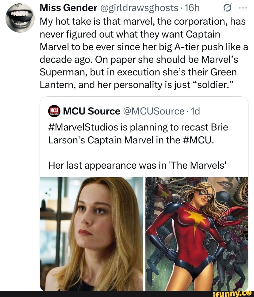 My hot take is that marvel, the corporation, has never figured out what ...