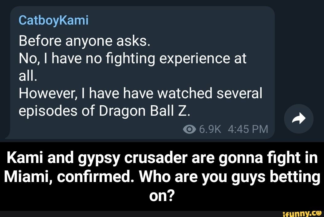 CatboyKami Before anyone asks. No, I have no fighting experience at all. However, I have have ...
