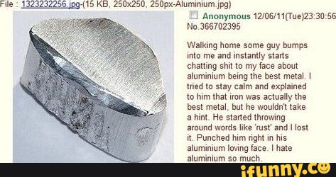 Aluminium memes. Best Collection of funny Aluminium pictures on iFunny