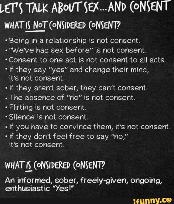LET'S TALK ABOUT AND CONSENT WHAT IS NoT (CONSIDERED (ONSENT? Being in ...