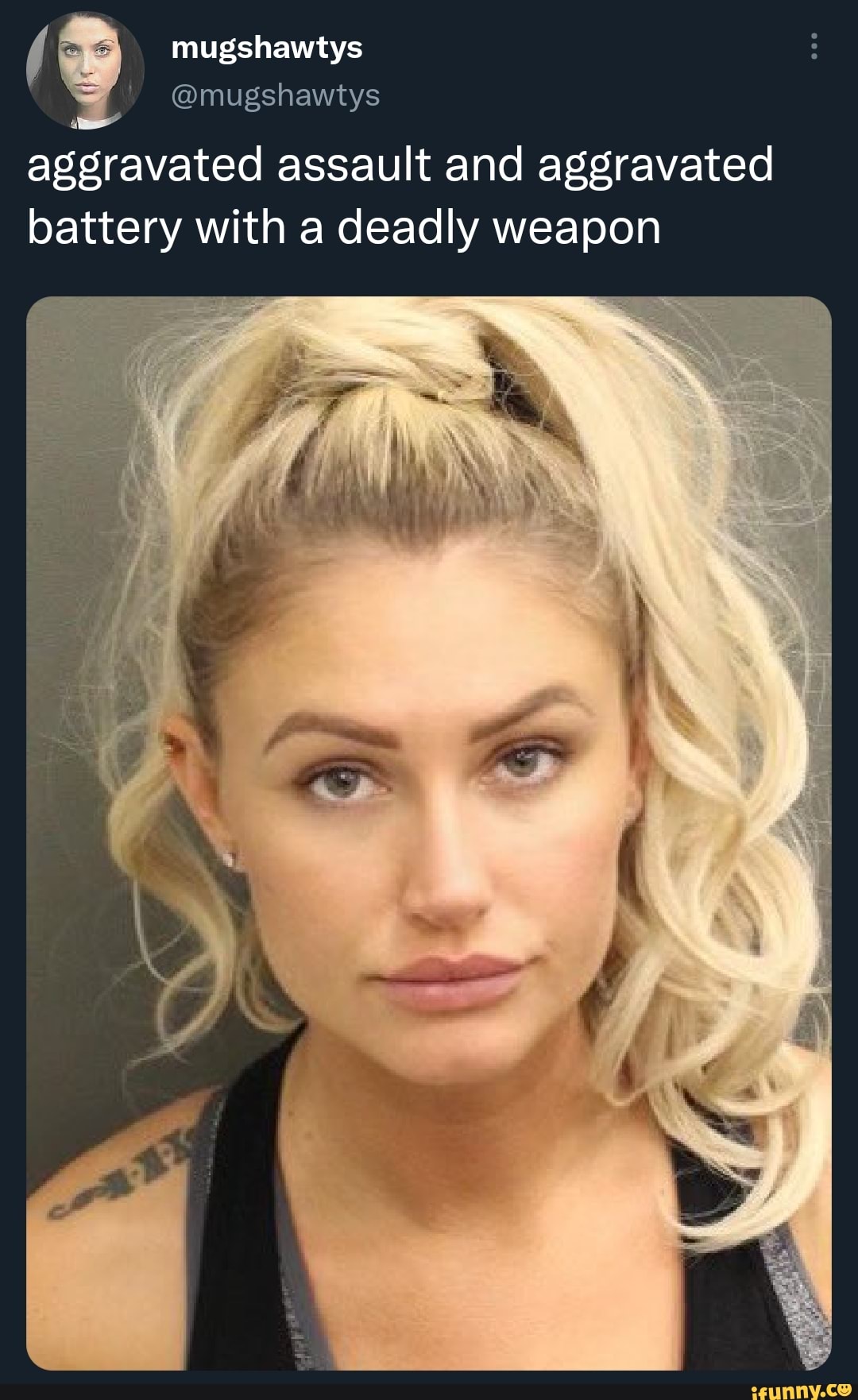 Mugshawtys @mugshawtys aggravated assault and aggravated battery with a ...