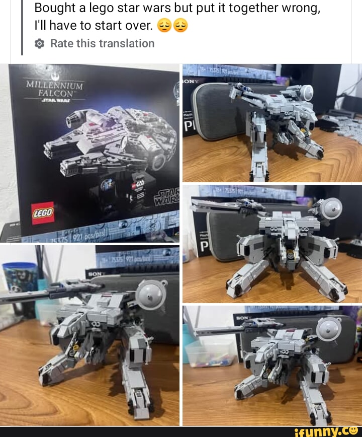 Bought a lego star wars but put it together wrong, I'll have to start over. Rate this ...