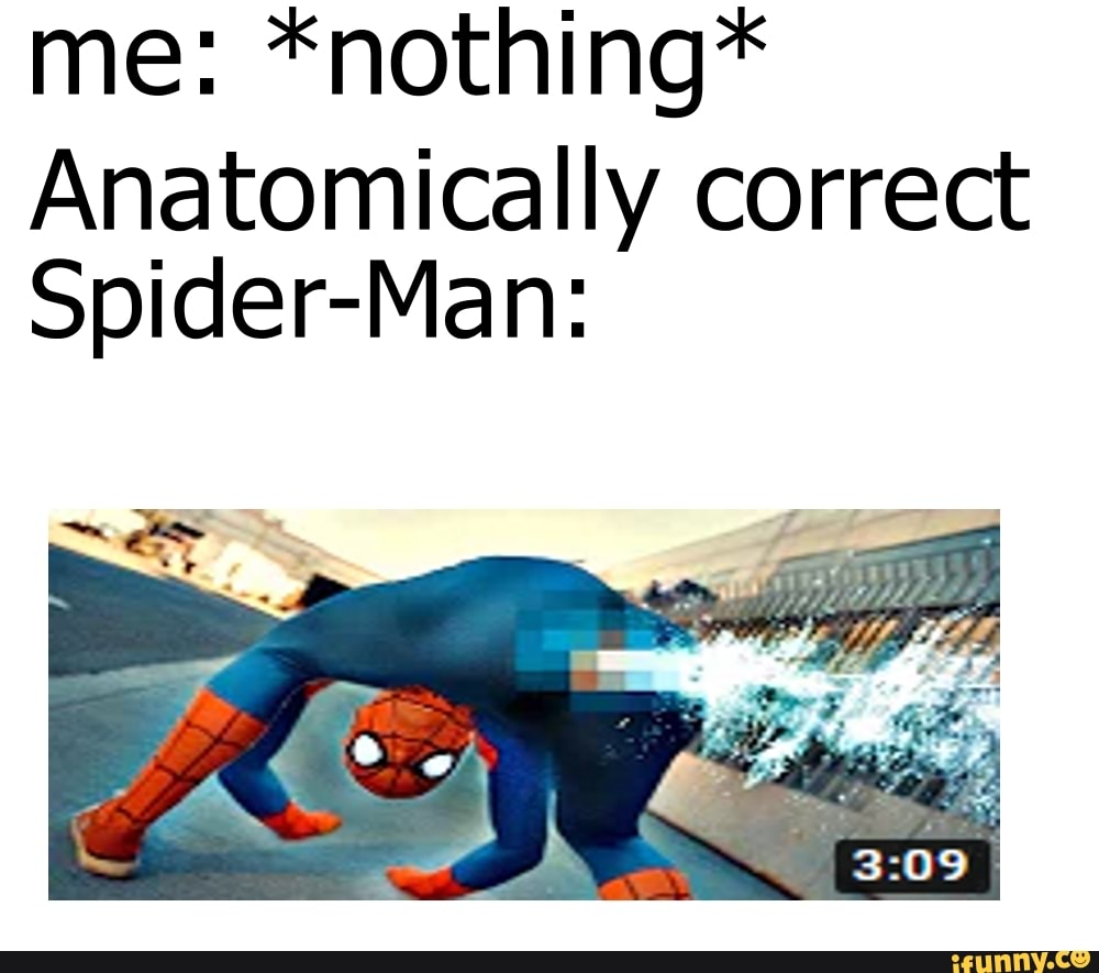 Me: *nothing* Anatomically correct Spider-Man: - iFunny