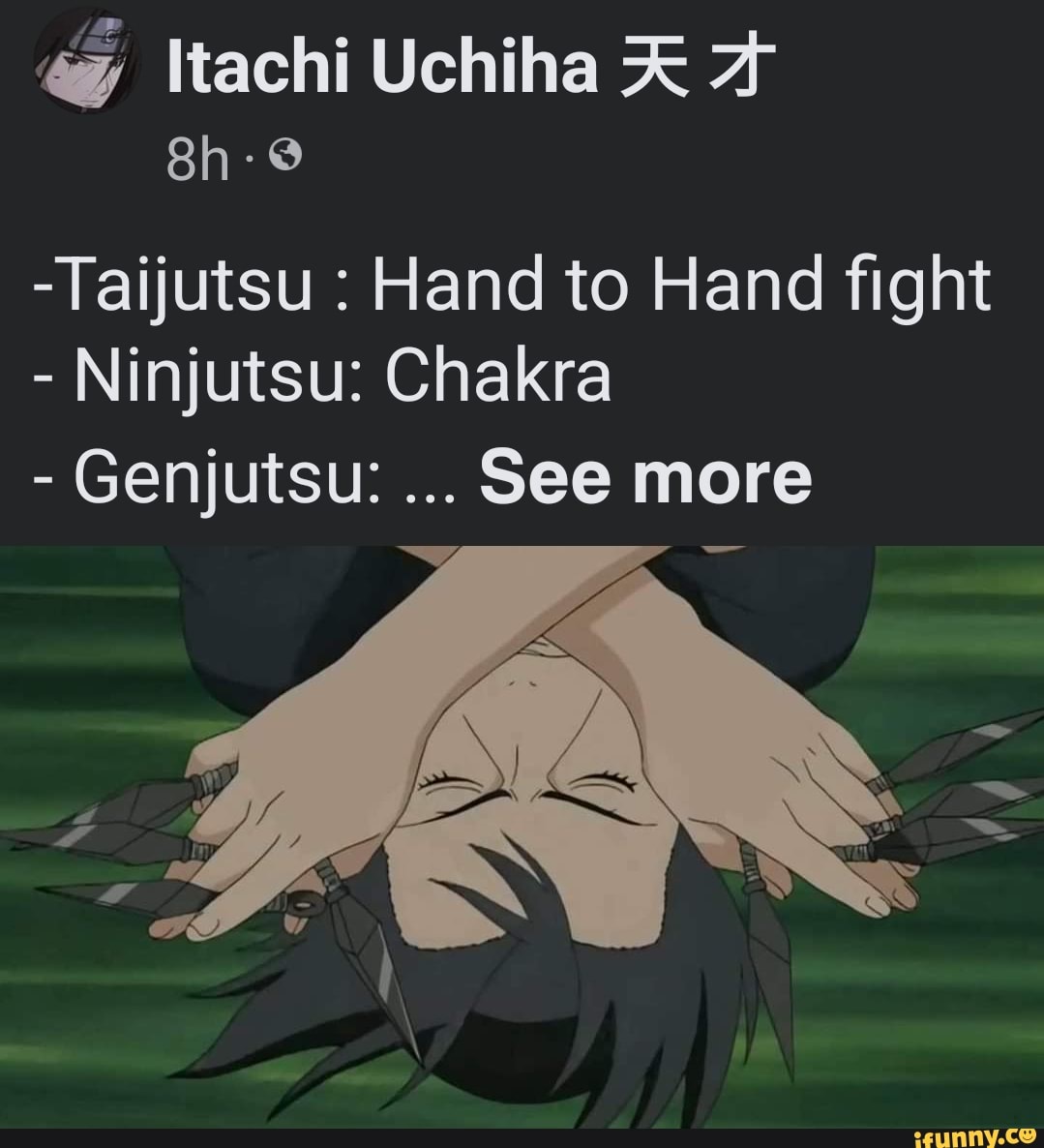 Uchiha -Taijutsu : Hand to Hand fight - Ninjutsu: Chakra - Genjutsu ...