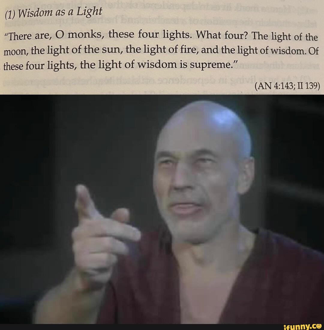 (1) Wisdom as a Light "There are, O monks, these four lights. What four ...