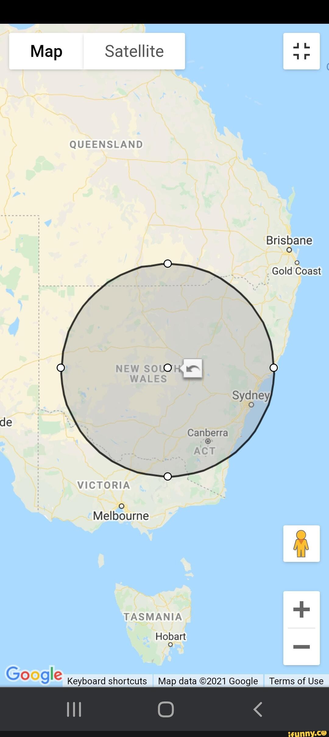 Wall Maria has a radius of 480km, here is that same radius in ...