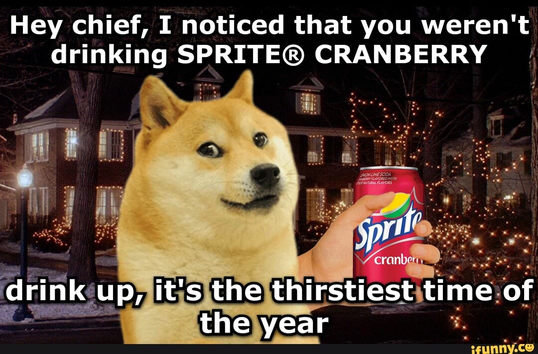 Doge sprite cranberyy - Hey chief, I noticed that you weren't drinking ...