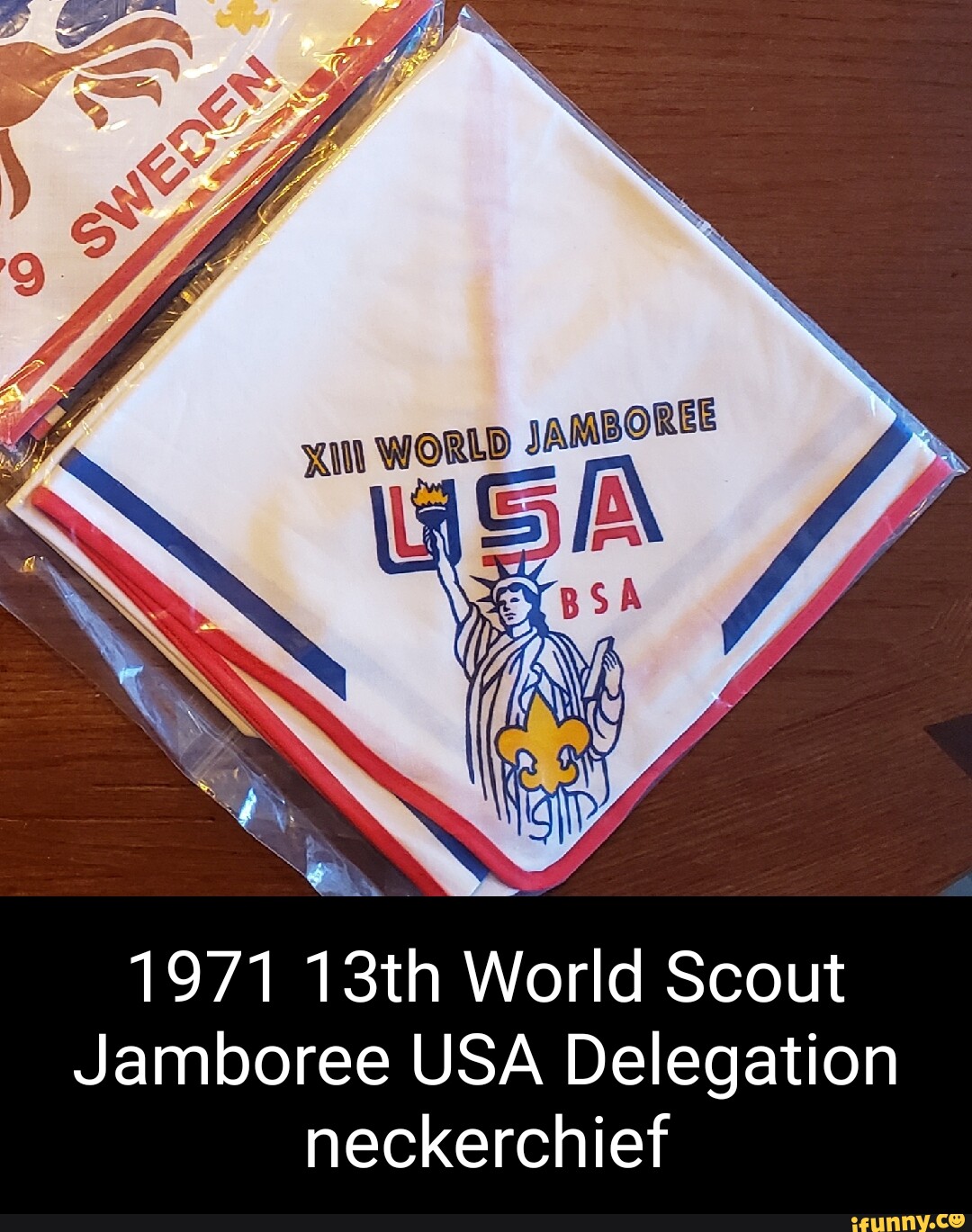 WORLD 1971 13th World Scout Jamboree USA Delegation neckerchief - iFunny