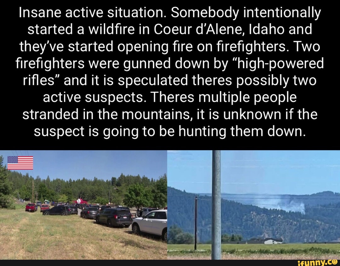 Insane active situation. Somebody intentionally started a wildfire in ...