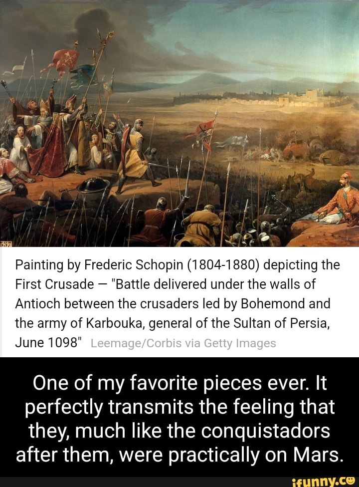 Painting by Frederic Schopin (1804-1880) depicting the First Crusade ...