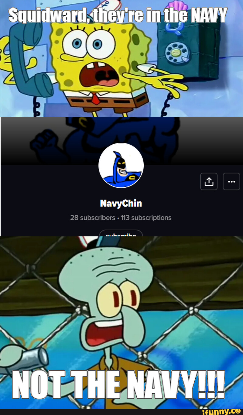 Squidward,they're in the NAVY NavyChin 28 subscribers 113 subscript NOT ...
