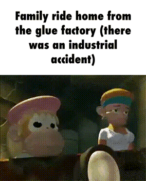 Family ride home from the glue factory (there was an industrial ...