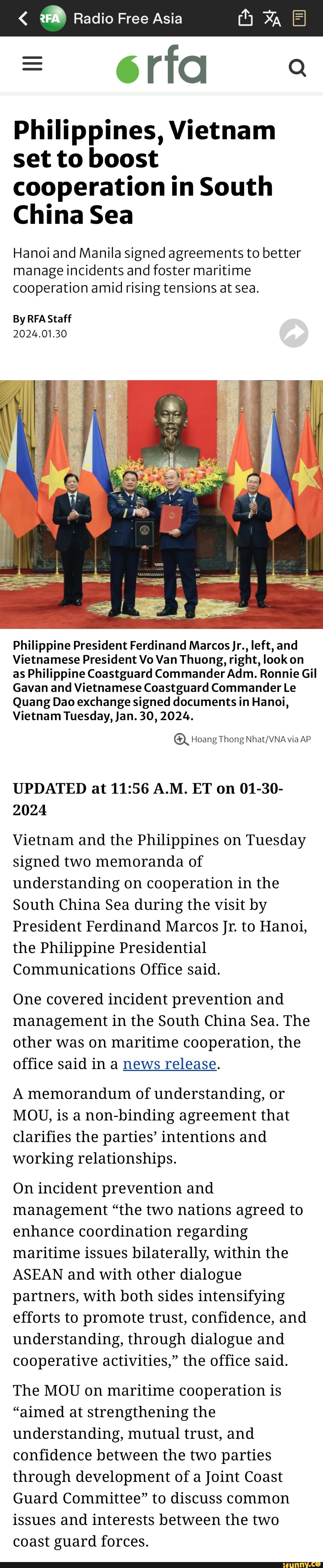 Radio Free Asia 6rfa Philippines, Vietnam set to boost cooperation in ...