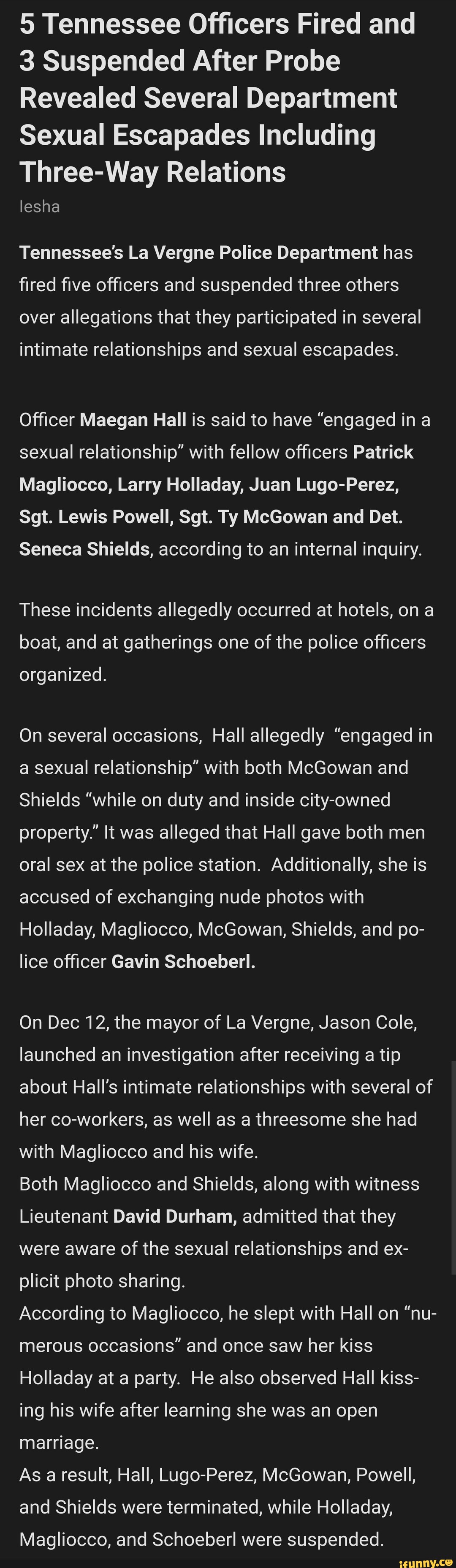 5 Tennessee Officers Fired and 3 Suspended After Probe Revealed Several ...