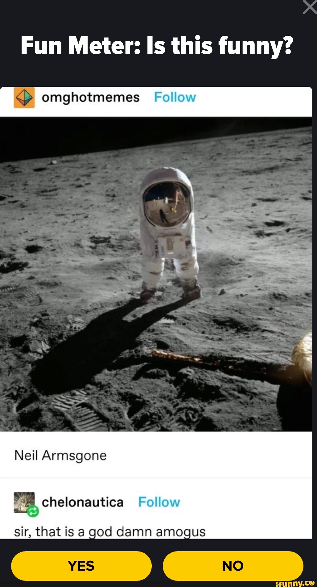 Fun Meter: Is this funny? omghotmemes Follow Neil Armsgone sir, that is ...
