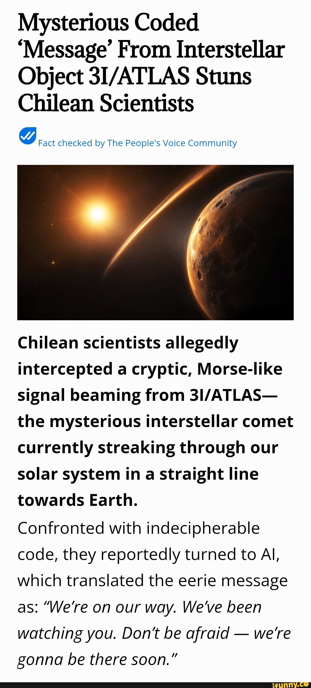 3iatlas memes. Best Collection of funny 3iatlas pictures on iFunny