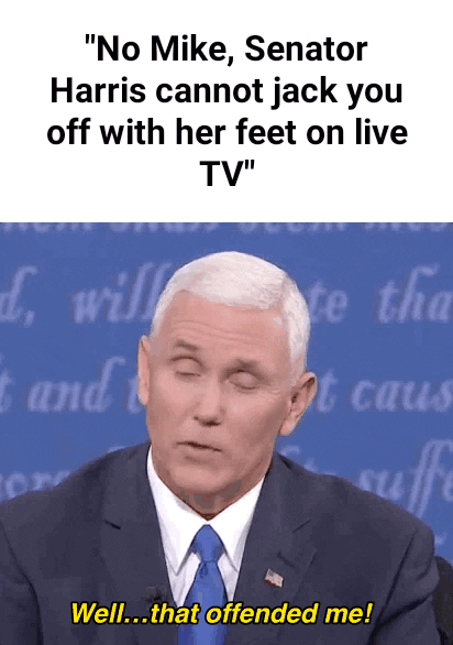 "No Mike, Senator Harris cannot jack you off with her feet on live Tv ...
