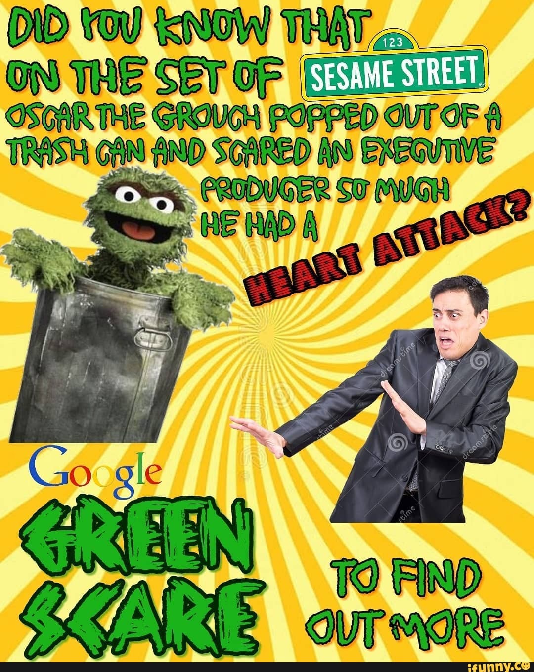 DID KNOW THAT (123 ON THE SET OF OSGAR THE GROUGH POPPED OUTOF TRASH ...