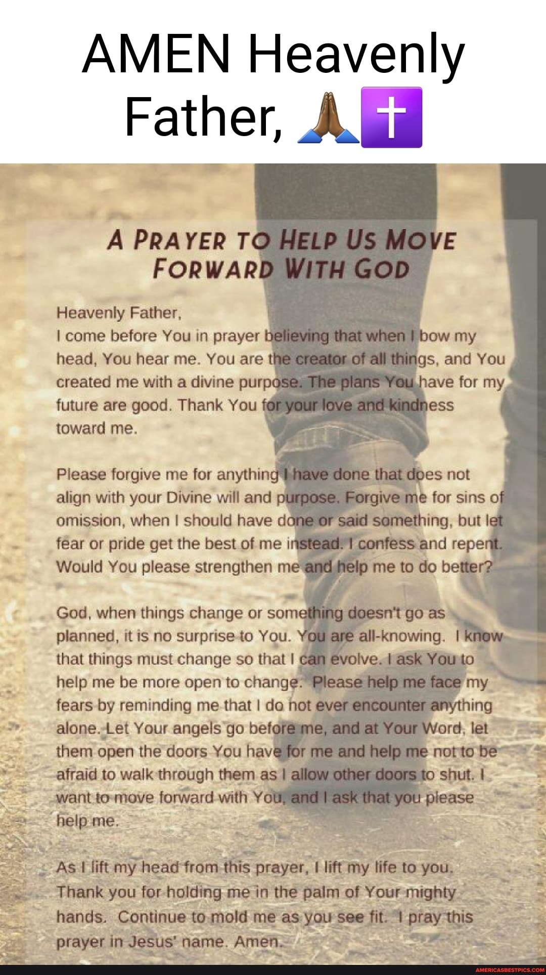 AMEN Heaven! Father, PRAYER TO US FORWARD GOD Heavenly Father, I come ...