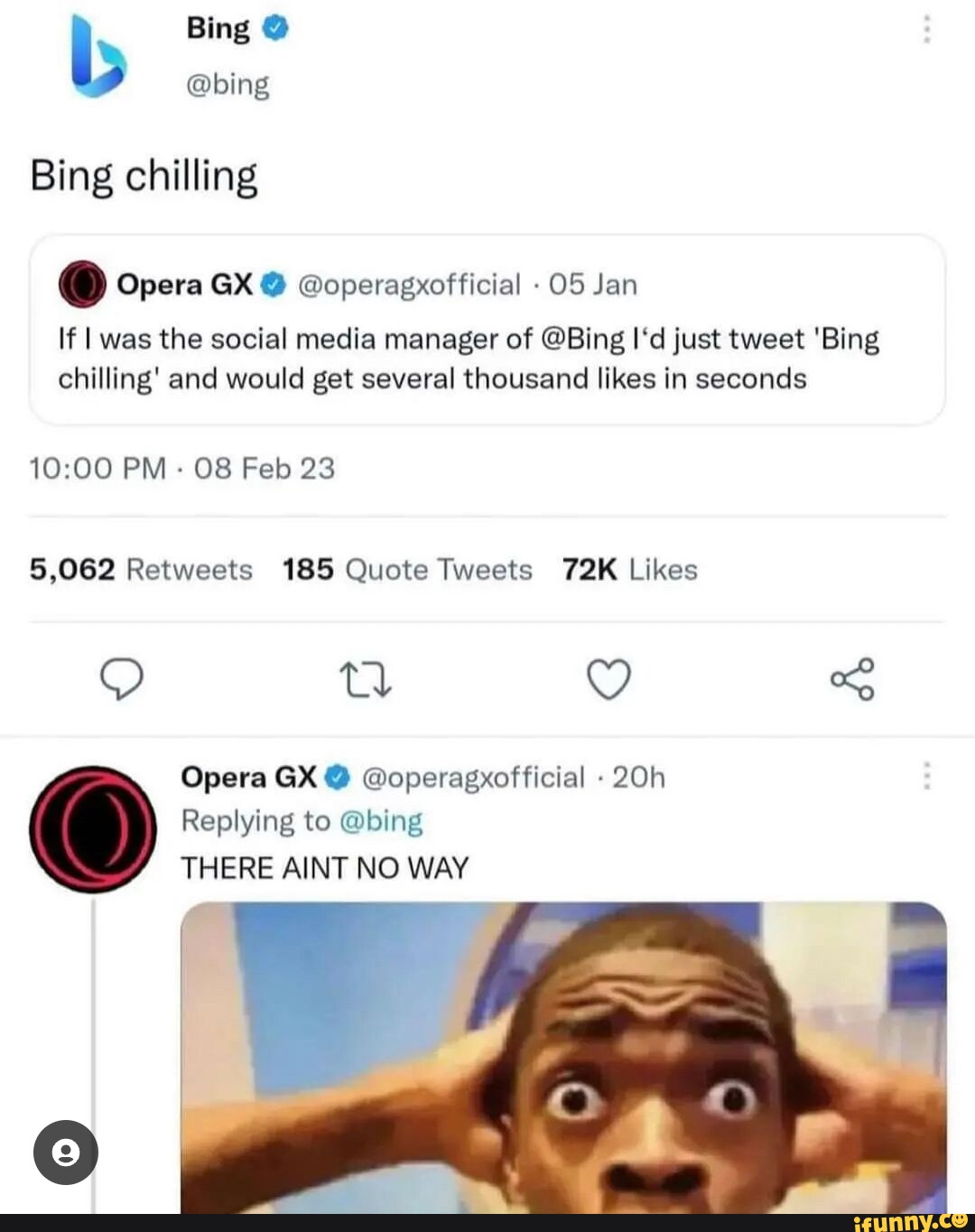 Bb Bing @ @bing Bing chilling Opera GX @ @operagxofficial - 05 Jan If I ...