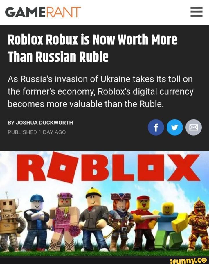 GAMERANT Roblox Robux is Now Worth More Than Russian Ruble As Russia's ...