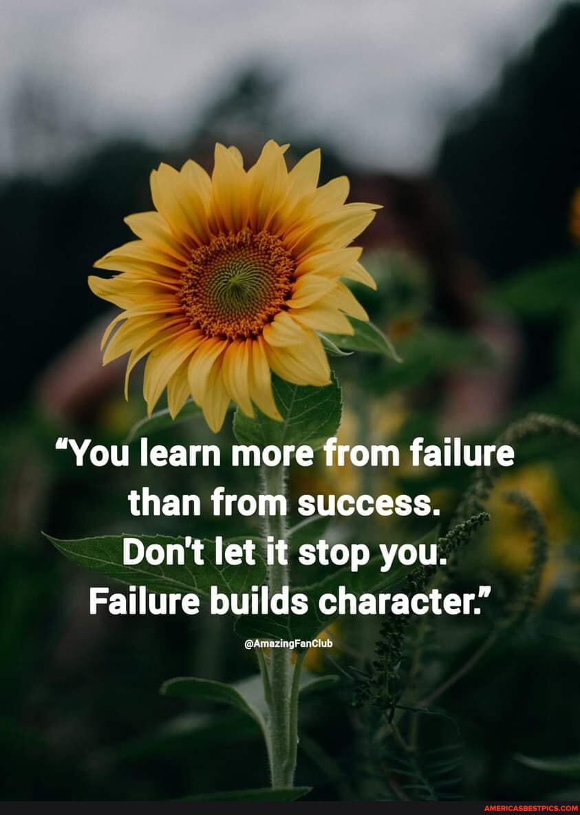 "You learn more from failure than from success. Don't let it stop you ...