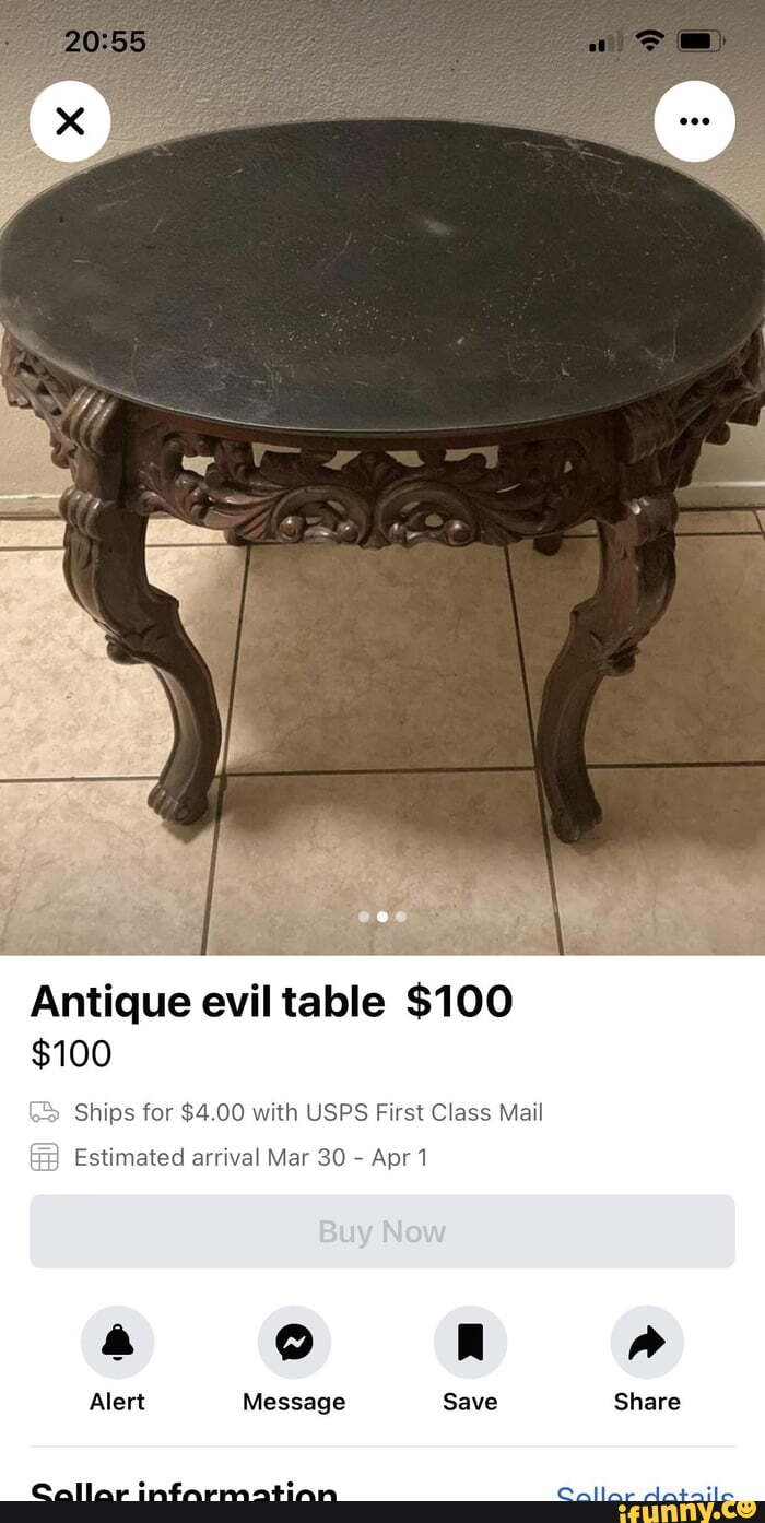 Antique evil table $100 $100 Ships for $4.00 with USPS First Class Mail ...
