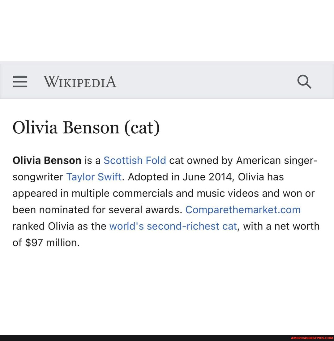 🤝 #CommentsByCelebs - = WIKIPEDIA Olivia Benson (cat) Olivia Benson is ...